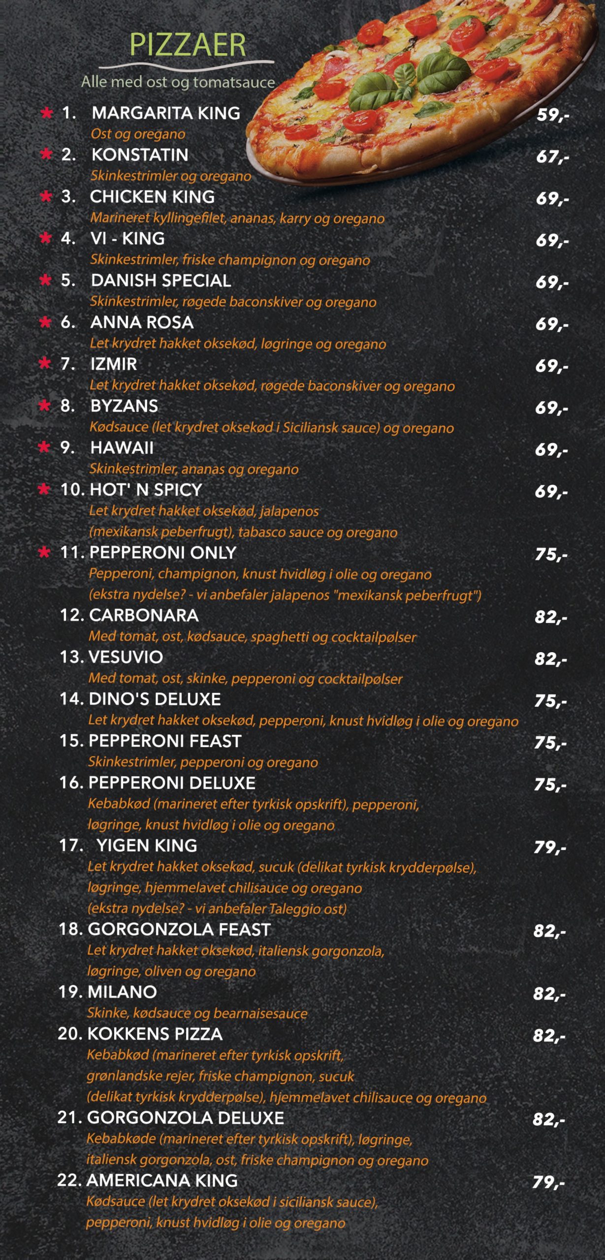 Menu – Pizza King Aalborg