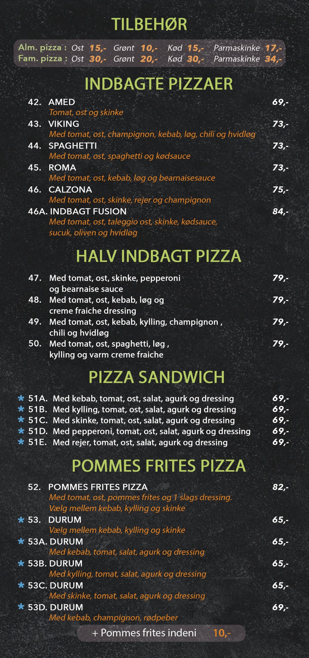 Menu – Pizza King Aalborg